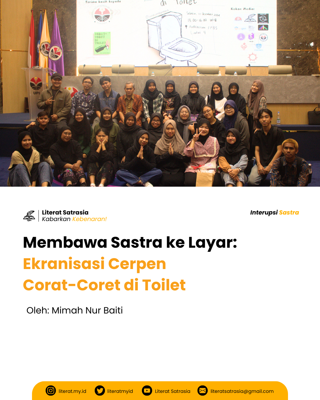 Membawa Sastra ke Layar: Ekranisasi Cerpen Corat-Coret di Toilet - Literat