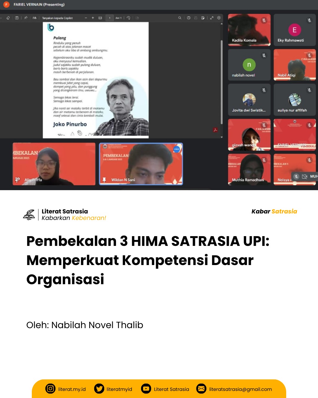 HIMA Satrasia UPI Gelar Pembekalan 3: Perkuat Kompetensi Dasar ...