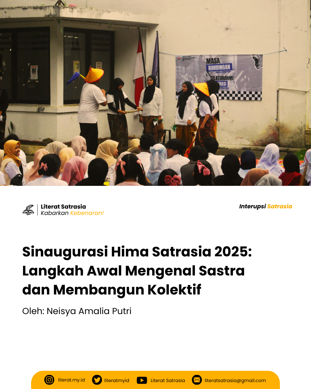 Sinaugurasi Hima Satrasia 2025: Langkah Awal Mengenal Sastra dan ...